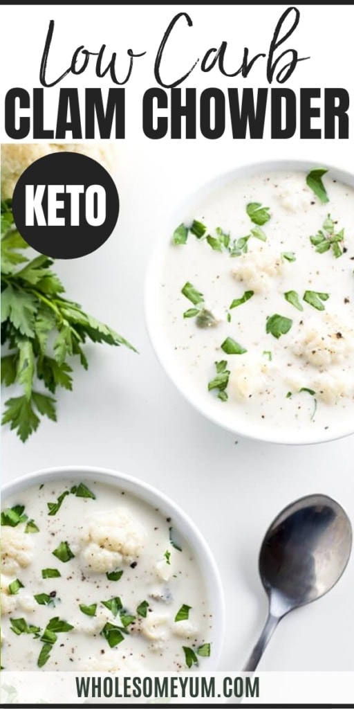 Low Carb Keto Clam Chowder (5 Ingredients!) - Wholesome Yum