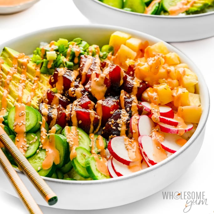 Hawaiian Poke Bowl (Ahi Tuna) - Wholesome Yum
