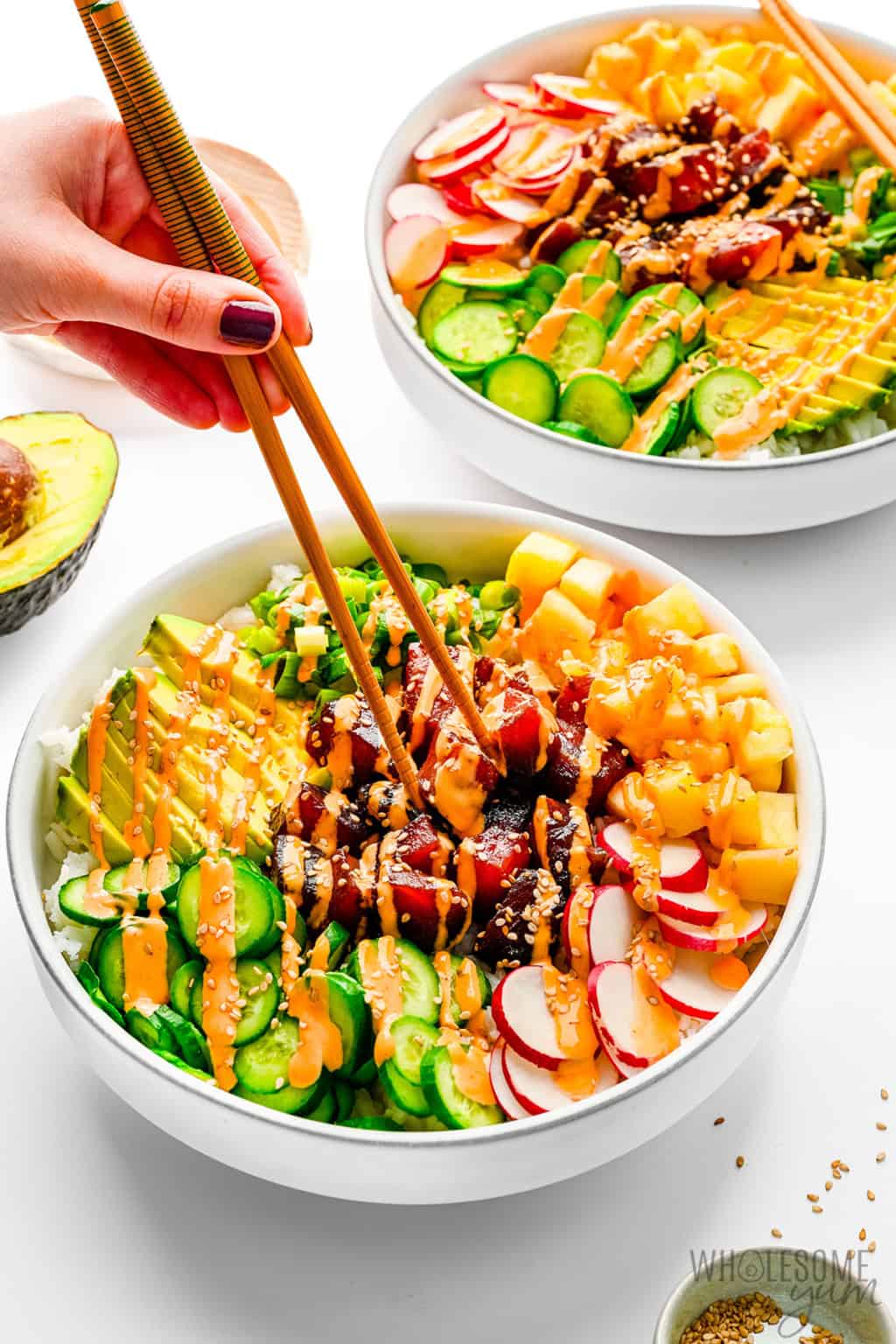 Tuna Poke Bowl (Hawaiian Style) - Wholesome Yum
