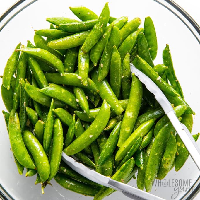 Sugar Snap Peas (With Herb Pesto) - Wholesome Yum